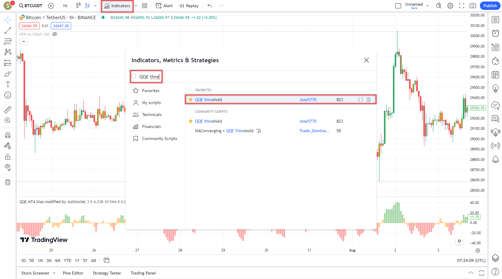دانلود رایگان و آموزش اندیکاتور نوسان گیری QQE threshold برای ارز دجیتال و فارکس در تریدینگ ویو ...